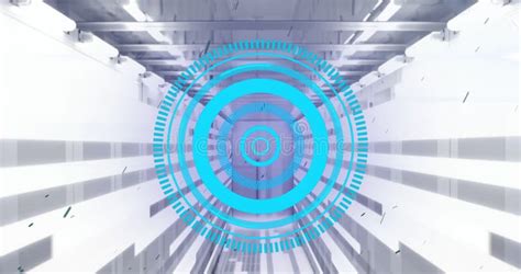 Animation Of Loading Circles With Illuminated Bars Moving On Server