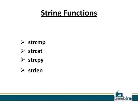 String Functions In C Pptx
