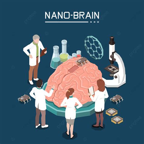 Nanotechnology Isometric Design Background Technology Background Clinical Character PNG And