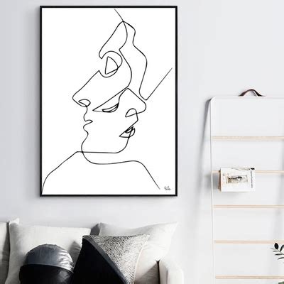 抽象人物一笔画 一笔画人物 大山谷图库