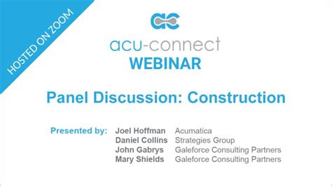 Recorded Webinars Acu Connect