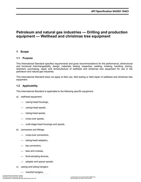 Standard API 6A 2011 For Oil Gas Wellhead Christmas Tree Equipment PDF