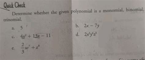 Determine Whether The Given Polynomial Is A Studyx