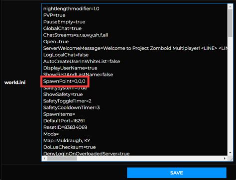 how to set the spawn point of your project zomboid server knowledgebase shockbyte