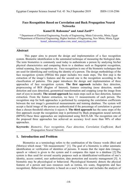 Pdf Face Recognition Based On Correlation And Back Propagation Archive