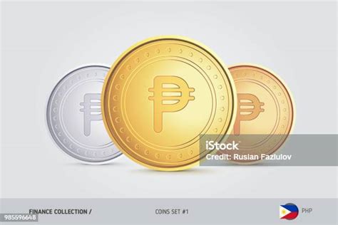골든 실버 청동 동전입니다 현실적인 금속 필리핀 페소 동전 세트 배경에 고립 된 개체입니다 웹사이트 웹 디자인 모바일 애플 리 케이 션 인포 그래픽에 대 한 금융 개념