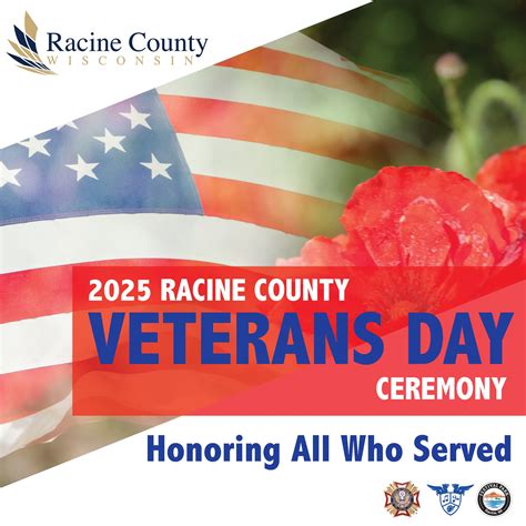 Racine 🇺🇸 2025 Racine County Veterans Day Ceremony 🇺🇸 📅 Tuesday November 11 🕙 Ceremony Begins