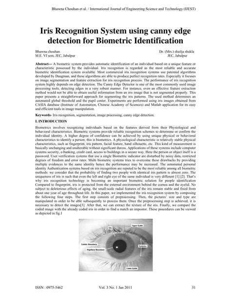 Pdf Iris Recognition System Using Canny Edge Detection For Biometric