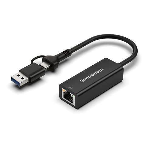 Simplecom Nu315c Superspeed Usb C And Usb A To Gigabit Ethernet Adapter