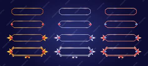 Free Vector Empty Rectangle Game Frames In Medieval Style