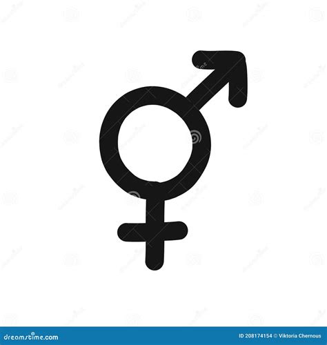 Bigender Symbol Doodle Icon Vector Line Illustration Stock Vector