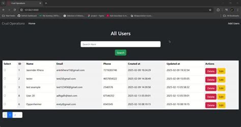 Laravel Mysql Crud Webdevelopment Fullstack Php