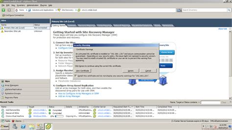 Pairing Sites Within VMware Site Recovery Manager