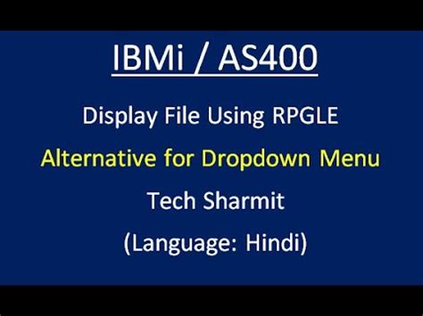 IBMi AS400 Alternative For Dropdown Menu In RPGLE YouTube