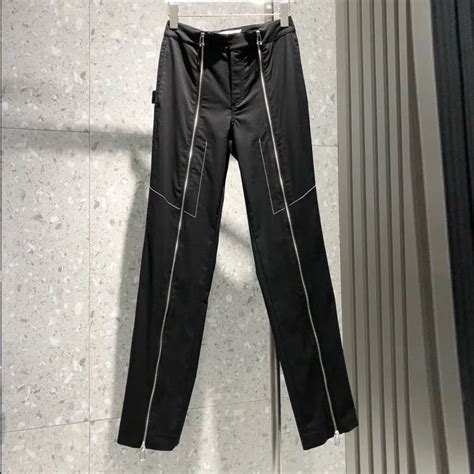 23 봄 세련된 새로운 블랙 지퍼 스트레이트 바지 패션 활주로 높은 허리 슬리밍 바지 Temperamnet 여성 최고 품질의 옷 Aliexpress