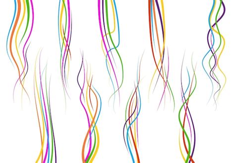 Premium Vector Set Of Abstract Color Curved Lines Wave Design