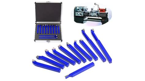 8pcs Metric Carbide Tipped Tool Bits Brazed Lathe Tool Holder Set