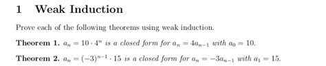 Solved 1 Weak Induction Prove Each Of The Following Theorems