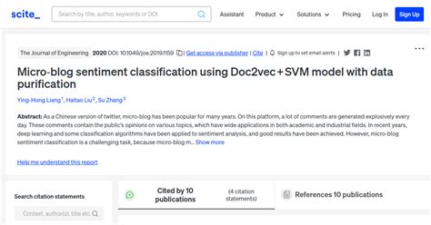 micro‐blog sentiment classification using doc2vec svm model with data
