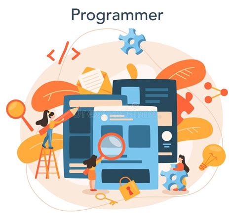 Front End Development Concept Website Interface Design Improvement Stock Vector Illustration