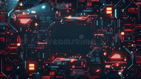 Tech Background Illustration With Circuit Boards And Digital Elements This Is Ai Generative