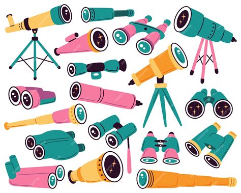 Premium Vector Optical Instruments Flat Icons Set Different Devices For Education Microscopes