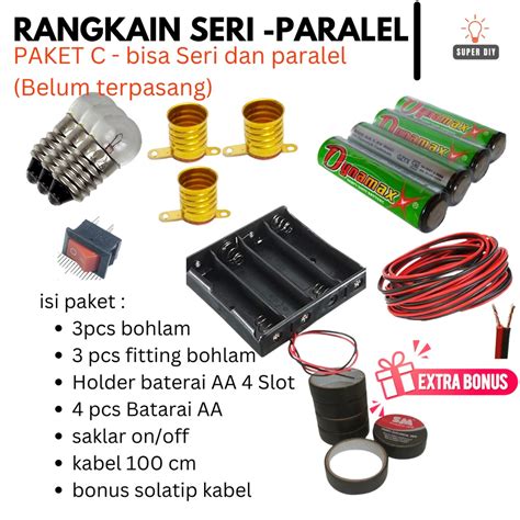 Jual Paket Rangkaian Listrik Lampu Seri Paralel Untuk Bahan Praktek Kelas 6 Sd Rangkaian