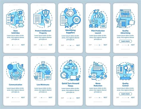 Local Production Onboarding Mobile App Page Screen With Linear Concepts Business Launch And