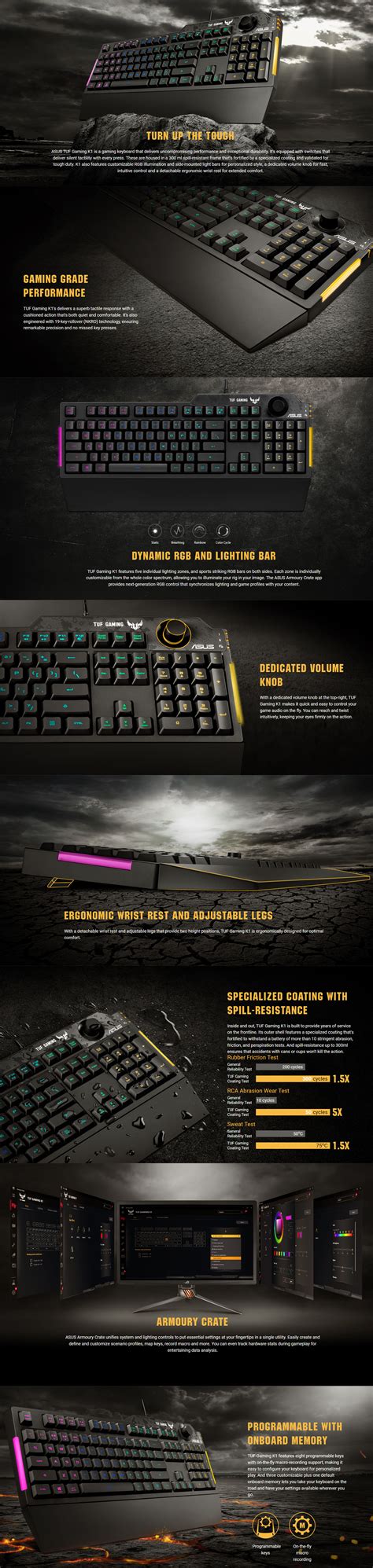 Asus TUF Gaming K1 RGB Gaming Keyboard TUF GAMING K1 Umart Com Au