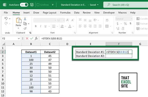 How To Calculate Standard Deviation In Excel That Excel Site
