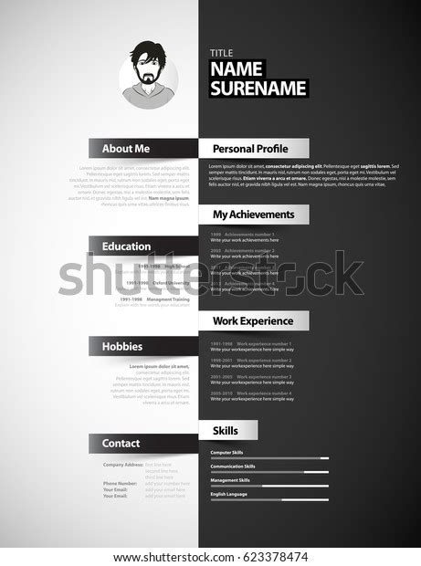 Creative Cv Template Paper Stripes Stock Vector Royalty Free Shutterstock