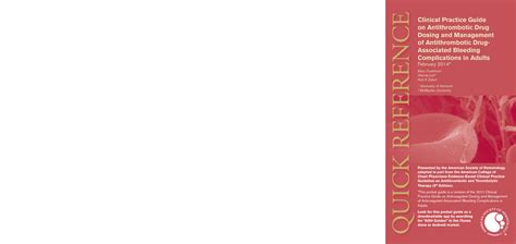 Anticoag Pocket Guide •฀hold฀day฀of฀procedure •฀once Daily฀regimens