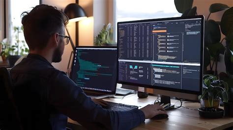 Coding On Dual Monitors Images Free Download On Freepik