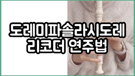 리코더 도레미파솔레시도레 위치 배우기 연주 방법 운지법 계이름 연주법 연습 Youtube