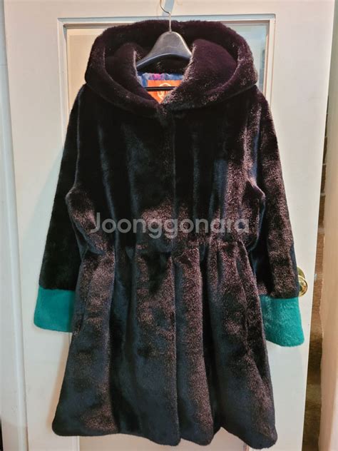 랑앤루 허리스트링 후드 에코퍼 코트 M 자켓코트 중고나라