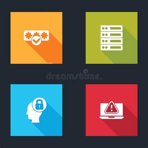 Set Password Protection Server Data Web Hosting Human Head With Lock And Laptop Exclamation