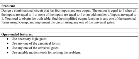 Solved Problemdesign A Combinational Circuit That Has Four