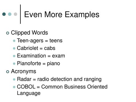 100 Examples Of Clipped Words Applod