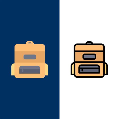 Bag Education Schoolbag Icons Flat And Line Filled Icon Set Vector Blue Background 14873810