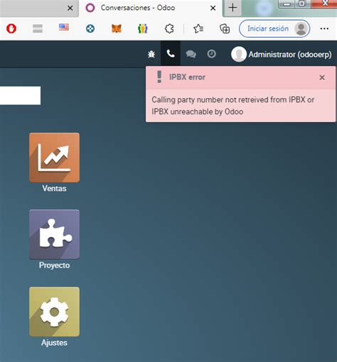 Pop Up Window For Incoming Calls With Asterisk2dial Odoo V14 · Issue