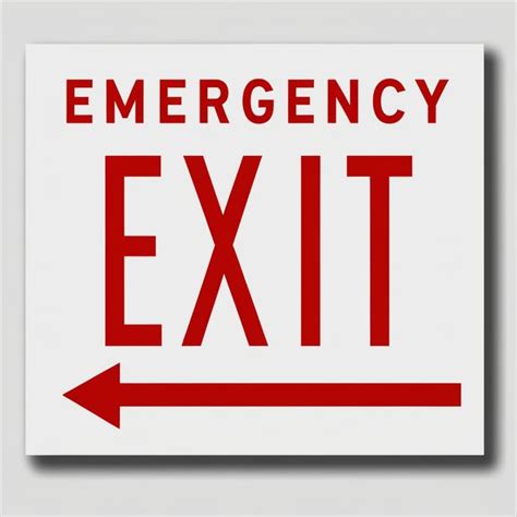 Emergency Exit Sign With Left Arrow Free Download And Print For You