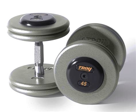 Troy Pro Style Gray Dumbbell Set Rubber End Caps Dumbbells Sets 5lb I