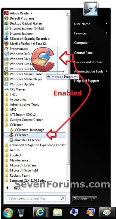 Start Menu Context Menus And Dragging And Dropping Disable Or Enable Tutorials