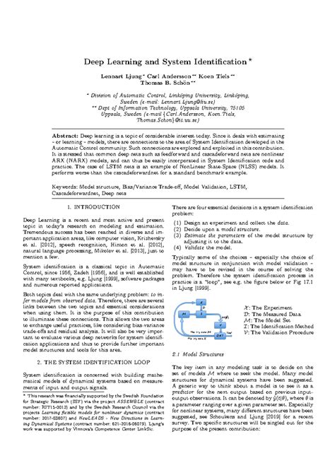 Deep Learning And System Identification Deep Learning And System Identification Lennart