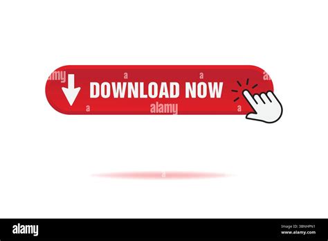 Download Now Button Green Color With Arrow And Click Hand Icon Stock Vector Image And Art Alamy