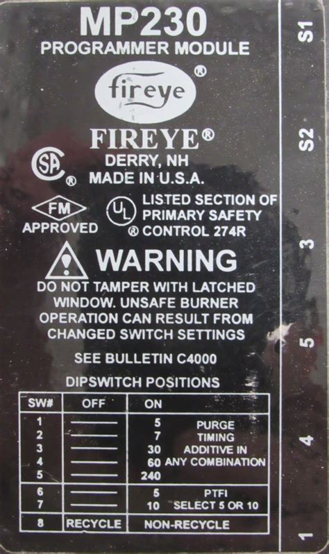 New Fireye Mc120 Chassis With Mp230 Programmer And Mauv1 Amplifier Modules Sb Industrial