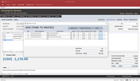 Service Invoice Software Microsoft Access Programs