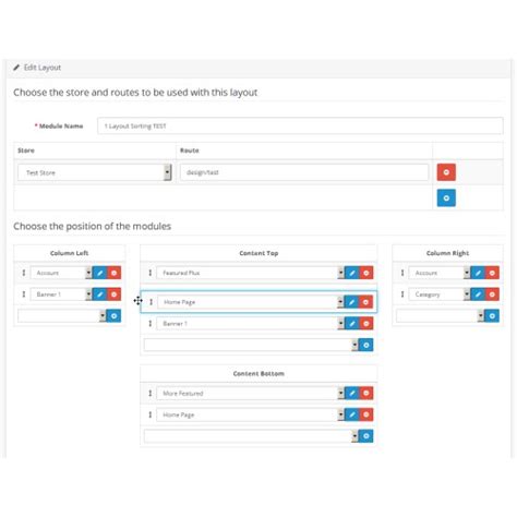 Opencart Layout Sorting Drag And Drop Sorting Modules In Layouts