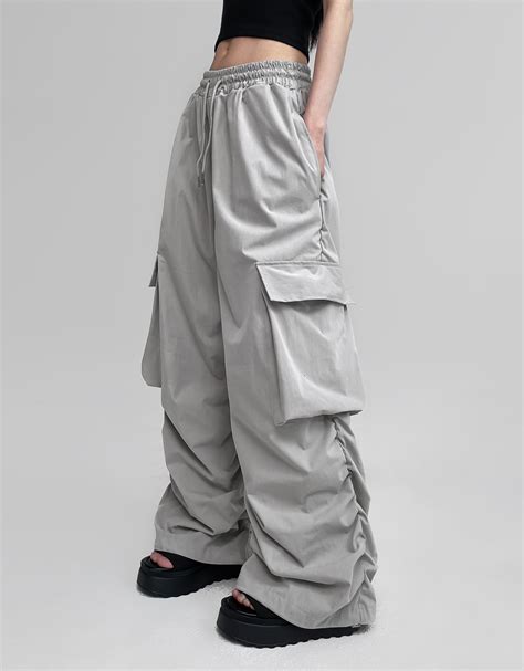 Unisex 히카 셔링 와이드 카고팬츠