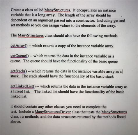 Solved Create A Class Called Manystructures It Encapsulates